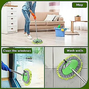 Tallew 5 Pcs Car Wash Mitt Car Wash Kit, Car Wash Brush Not Included, Microfiber Mitt Car Wash Detail Car Cleaning Tools Truck Washing Kit Chenille Scratch Free Replacement Kit for Auto RV Pickup Bus