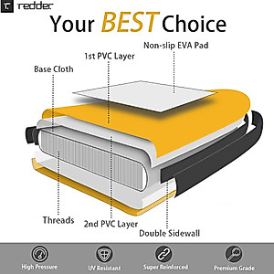 Inflatable Stand Up Paddle Board Rouge 9'0" x 30" x 4" Surf ISUP With Bravo SUP3 Double Action Hand Pump, 3 Piece Carbon & Fiberglass Paddle, 10' Leash, Portable Backpack And Repair Kit - REDDER