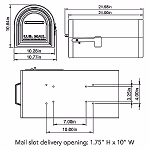 Gibraltar Mailboxes Reliant Locking, Large Capacity, Galvanized Steel, Post-Mount Mailbox, Black