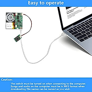 Press-Button Control Activated 8M MP3 Recordable PCB Sound Module USB Downloadable Sound Module for Crafts, Christmas,New Year Greeting Cards-with Speaker Lithium Battery Powered and USB Cable