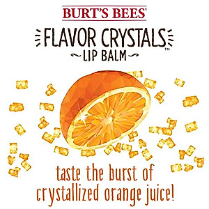 Burt's Bees Flavor Crystals 100% Natural Lip Balm, Sweet Orange with Beeswax & Fruit Extracts - 1 Tube