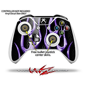 WraptorSkinz Decal Vinyl Skin Wrap Compatible with Xbox One S Console and Controllers - Metal Flames Purple