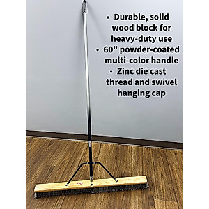 American Select Tubing Pbsa36004 Heavy Duty 36" Smooth-Surface Push Broom with Silver/Black Handle