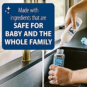 Dr. Brown's Natural Flow Anti-Colic Options+ Narrow Glass Baby Bottles, 4 oz/120 mL, with Level 1 Slow Flow Nipple, 2-Pack, 0m+ & Fragrance-Free Dish Soap, 16oz