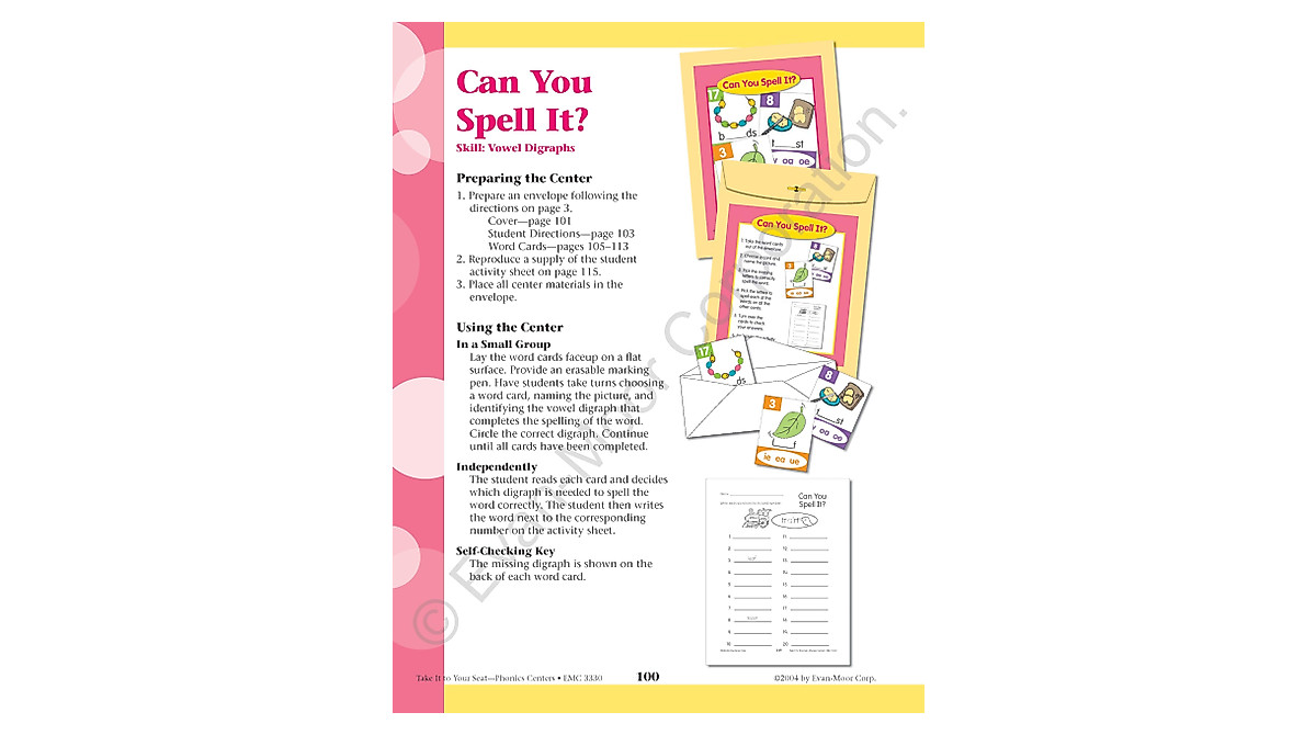 Take It to Your Seat Phonics Centers for Grades 2-3 - Interactive Learning