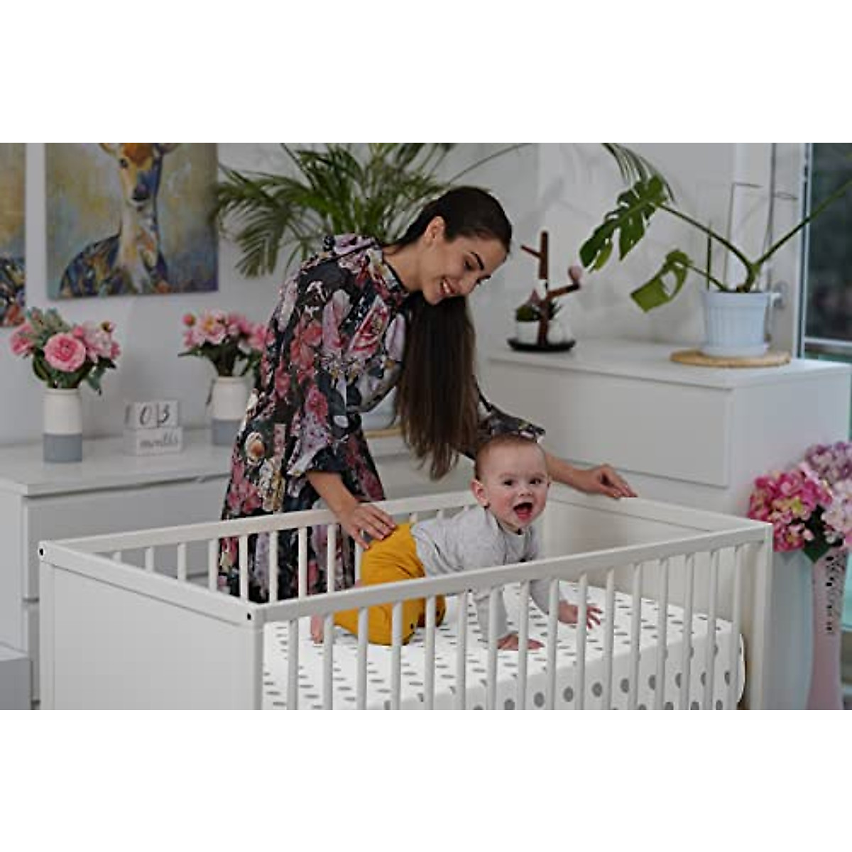 Pack n Play Sheets – Premium Pack and Play Sheets 4 Pack – 100% Super Soft Jersey Knit Cotton Playard Mattress Sheets – Portable Playpen Fitted Play Yard Mini Crib Sheet For Boy & Girl (24 x 38 x 5)