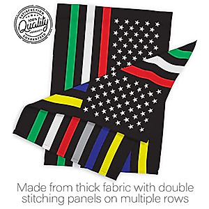 Americana Home & Garden US First Responders Line Garden Flag EMT Paramedic EMS Nurse Emergency Medical Technician Supoort House Decoration Banner Small Yard Gift Double-Sided, Made in USA