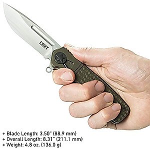 COLUMBIA RIVER KNIFE & TOOL CRKT Homefront Aluminum Folding Pocket Knife: Take Apart Field Strip, Satin Blade, Flipper Open, Liner Lock, Aluminum Handle, Deep Carry Pocket Clip K270GKP