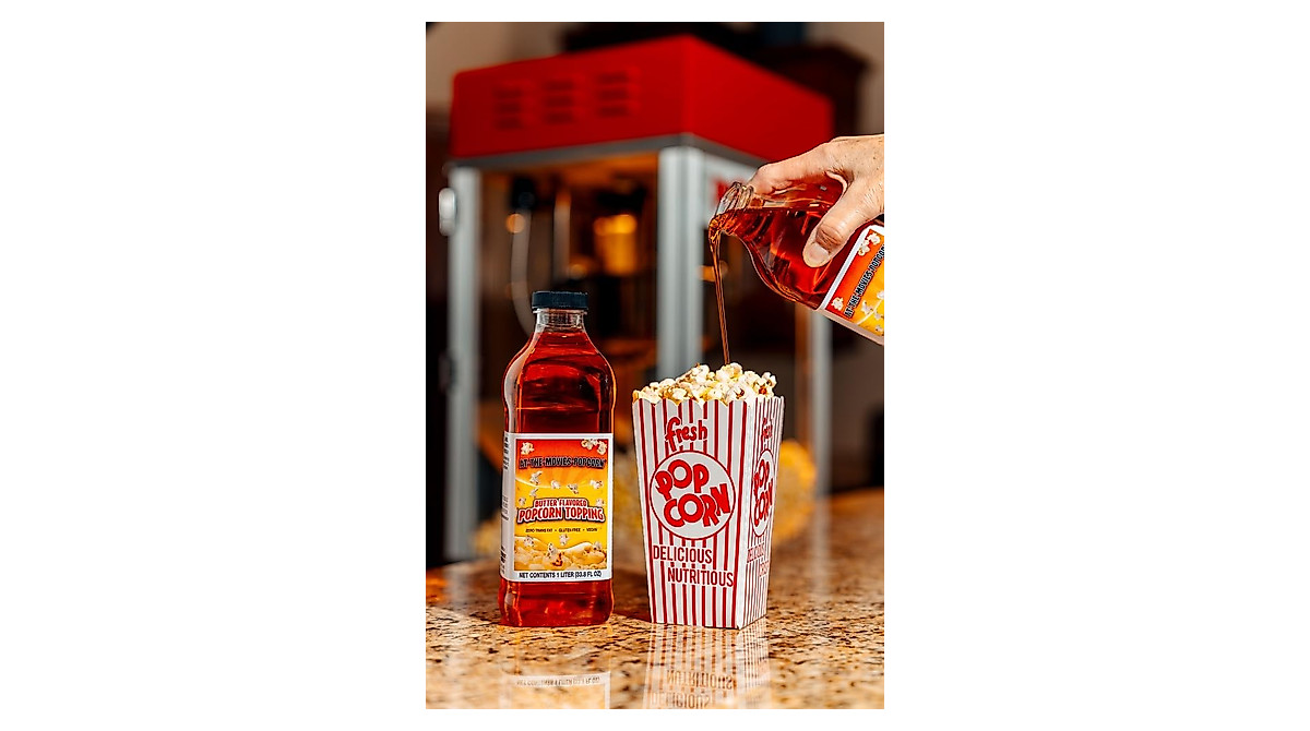Buttery Flavor Popcorn Topping - Easy Home Theater Treat