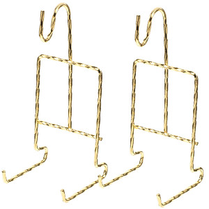 Zerodeko Desktop Stand 2pcs Tea Cup and Saucer Display Stand Holder Rack Teacup Easel Metal Cup Saucer Holder Display Shelf for China Coffee Mug Organizer Wire Gold A Octopus Mug Holder