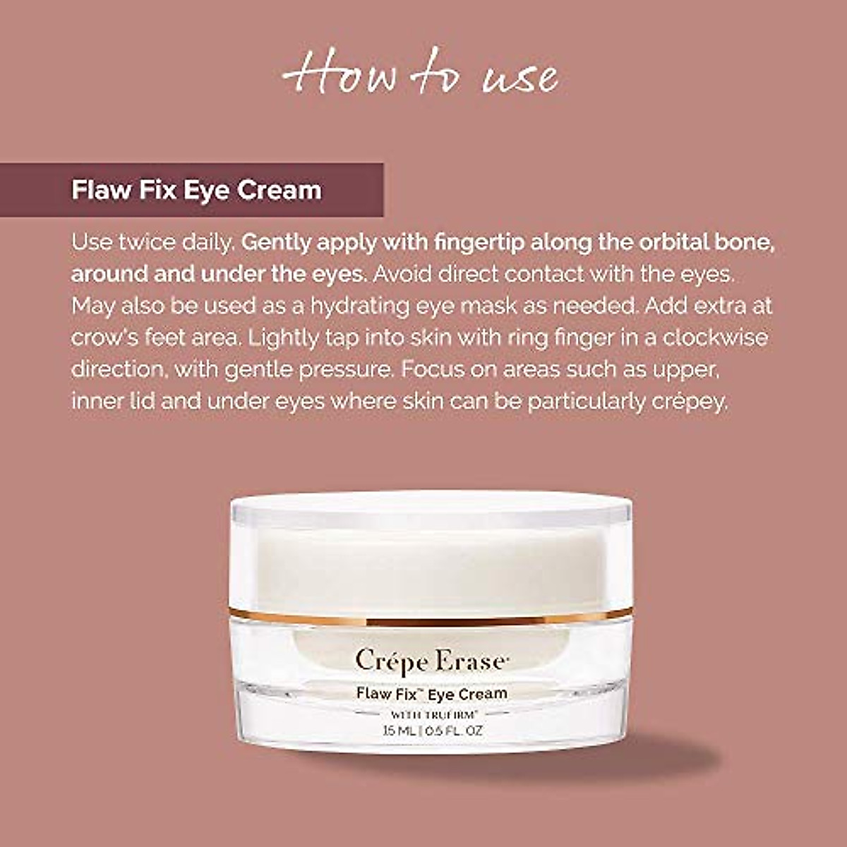Crepe Erase Advanced Eye Cream: Citrus Scented with Trufirm Complex, 0.5 Fl Oz for Mature Skin