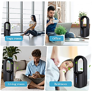 Desk Fan Bladeless,Desk Fans Small Quiet 11.8 Inch Small Fan,Personal Fan,Cooling Fan with 3 Wind Speed, LED Light,Desk Fan Small Quiet,Aromatherapy Fan,Table Fan for Home, Office, Bedroom