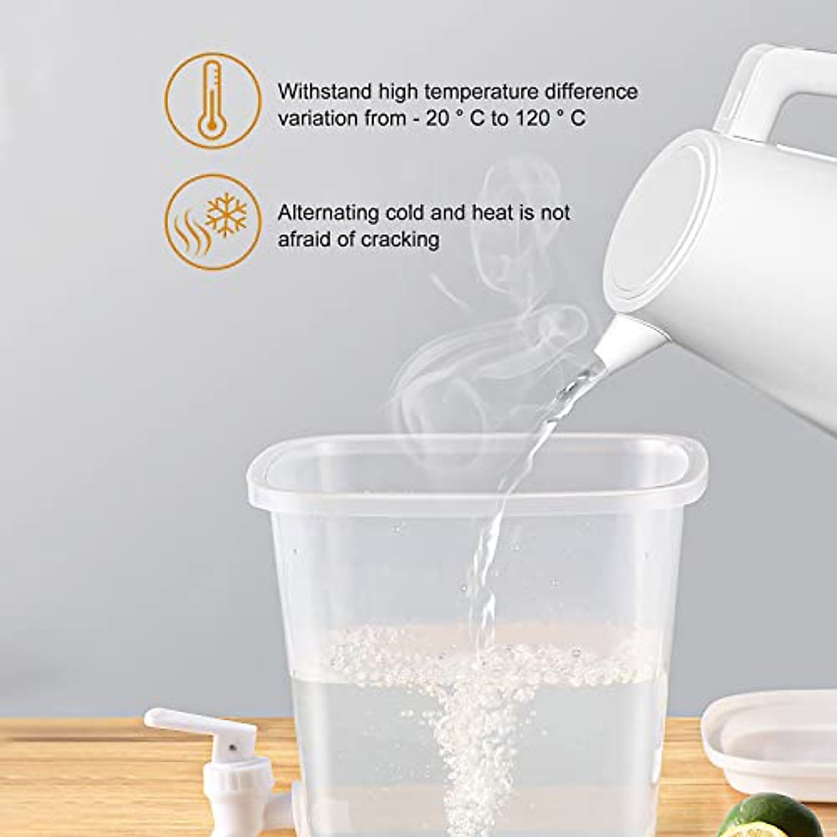 MISNODE Plastic Drink Dispenser Large Capacity 3.5L Beverage Dispenser Durable Dispenser Refrigerator Beverage Bucket Daily Use Drink Dispensers for Parties Camping Fridge