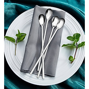 KEAWELL 4-Piece Premium Ice Tea Spoon, 18/10 Stainless Steel, 9" Long Spoons for Stirring, Super Solid, Gift Box