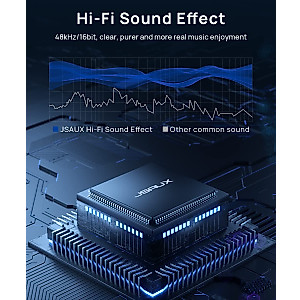 JSAUX USB to 3.5mm Jack Audio Adapter，USB to Audio Jack Adapter Headset，USB-A to 3.5mm TRRS 4-Pole Female, External Stereo Sound Card for Headphone, Mac, PS4, PC, Laptop, Desktops and More -Grey/0.6FT