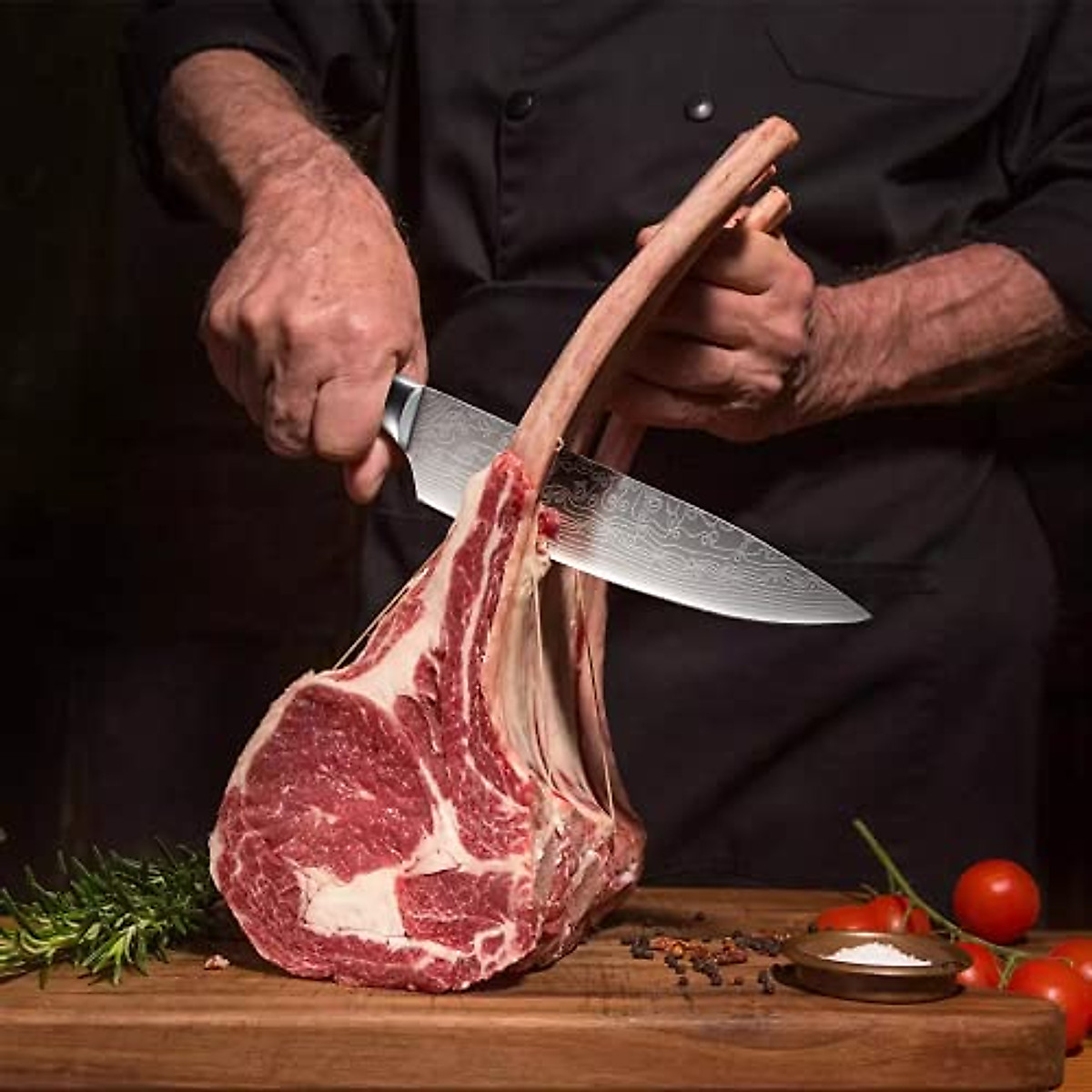 Chef Knief, kitchen knife 8 Inch Professional Durable Paring knife Ultra Sharp Chefs knife Premium Stainless Steel Utility Chopping Cooking knife with Whetstone