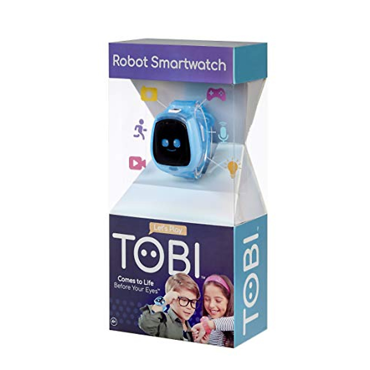 Little Tikes Tobi Robot Smartwatch - Blue with Movable Arms and Legs, Fun Expressions, Sound Effects, Play Games, Track Fitness and Steps, Built-in Cameras for Photo and Video 512 MB | Kids Age 4+