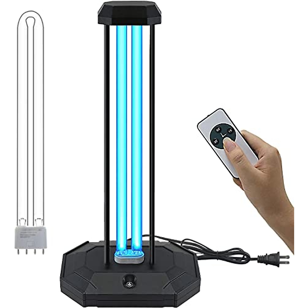 BAIMNOCM Germicidal UVC Lamp Light 38W UV Light sanitizer Ozone Disinfection lamp with Remote Control Timer for Car/Household/Pet Area