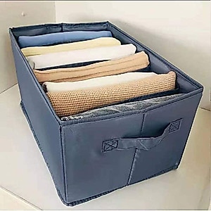 Clothing & Drawer Organizer Bins, Pack of 2 Premium Quality 9-Grid Fabric Storage Containers with Handles, Sea Green & Navy Sea Green Dark blue