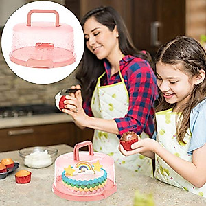 Operitacx Birthday Cake Carrier Locking Cake Container Cake Stand Portable Cheesecake Carrier Pastry Tray Macaron Bread Box Cake Storage Holder Keeper for Dessert Cake
