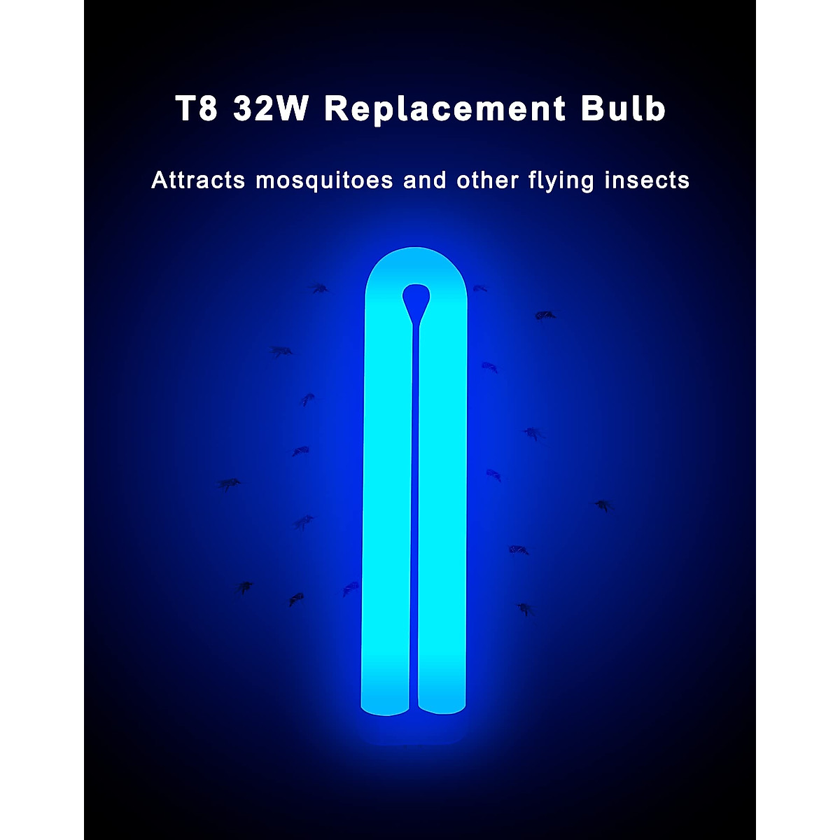 BF190 Bug Zapper Replacement Bulb Compatible with Flowtron BK-40D, 10 Inch FUL32T8/BL U Type Replacement Light Bulb for 32W Outdoor Electronic Insect Killer with 4-Pin Base, 1 Pack