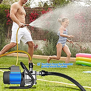 BOSEN Portable Shallow Well Pump - 1.6HP Steel Electronic Pressure Garden Pump, Power 1200W/1.6HPWater Transfer Draining Irrigation Pump for Home Lawn or Garden.