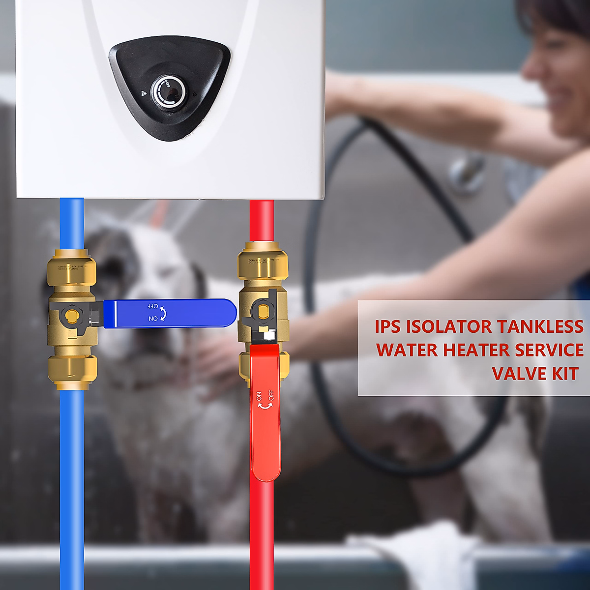 Hourleey 2 Pieces 1/2 Inch Push-Fit Full Port Ball Valve for Hot and Cold Water with Disconnect Clip, Water Stop Shut Off, 1 Piece Each