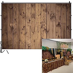 Rustic Wood Backdrop for Party 10x8ft Fabric Wooden Backdrops for Birthday Party Background Wood Backdrop for Photography Wooden Wall Backdrop for Wedding Photos Wooden Floor Backdrop Wood Background