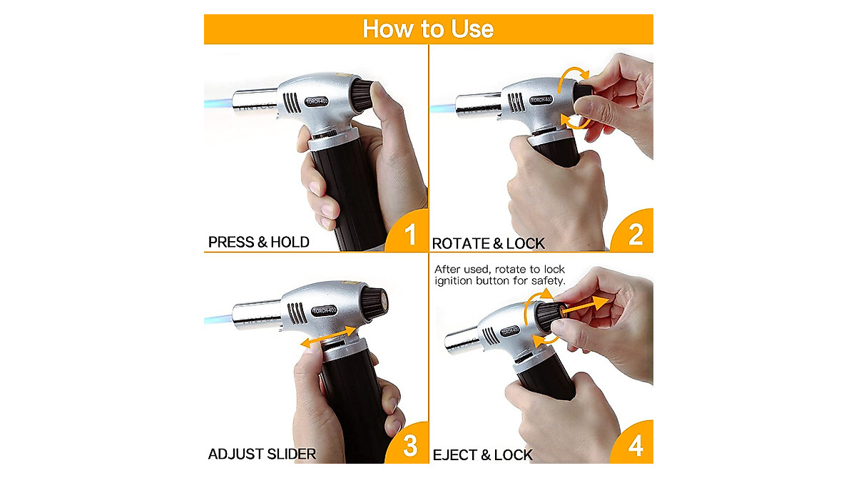 Tintec Culinary Blow Torch - Refillable & Adjustable Flame