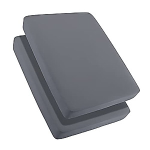 SONIVE 2-Pack Full Fitted Sheet Super Soft 1800 Double Brushed Microfiber Wrinkle Free Sheets Deep Pocket up to 16 Inches (Full, Grey)