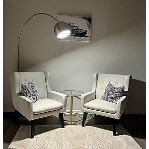 Brightech Olivia Floor Lamp, Arc Lamp for Living Rooms, Standing Lamp with LED Light Bulbs for Bedroom Reading, Great Living Room Décor, Tall Lamp for Offices – Brass/Gold