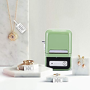 NIIMBOT Label Maker Machine with 1 Roll Free Tape B21 Vintage 2 inches Width Business Thermal Label Printer Price Gun Shipping Label Tag Writer for Home Office Organization Commercial Use (Green)