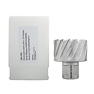 Accusize Industrial Tools H.S.S. Annular Cutter 2-1/2'' by 1'' Cutting Depth in Strong Box with 1 Pc Pilot Pin 5/16'' by 4'', 2080-2045Pin