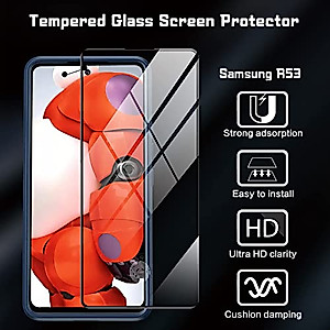 Oterkin for Samsung Galaxy A53 Case,A53 5G Case Military Grade Shockproof Protective Case with [360° Rotatable Ring Kickstand] [Tempered Glass Screen Protector] Heavy Duty Case for Samsung A53-Blue