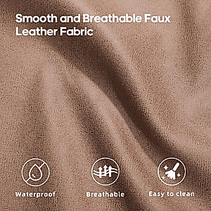 LLappuil Modular Sectional Sofa, Convertible L Shaped Sectional Couch with Storage, Faux Leather Fabric, Modular Sectionals with Chaise, 6 Seats Sofas for Living Room, Cognac Brown