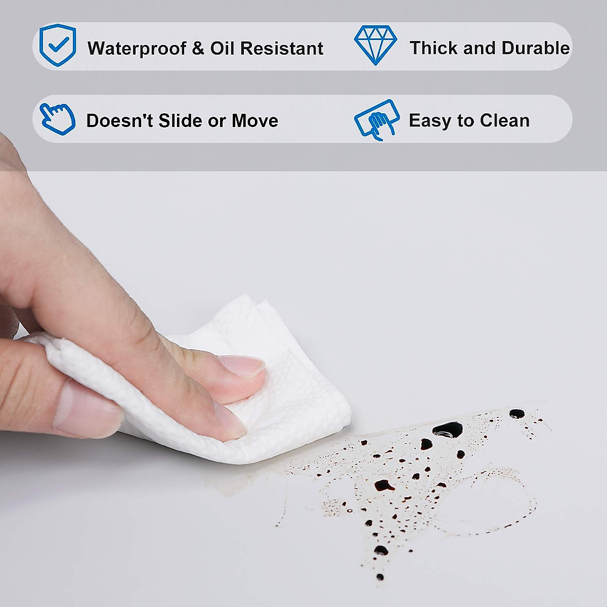 LONGFITE Extra Large Table Desk Mat Thick Silicone Place Mats Non Skid and Heatproof for Pastry Dough Rolling, Kids Craft Counter Top Protector (31.5 x15.7 inch)