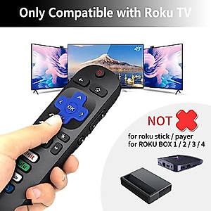 (Set of 2) Replacement Remote Controls Compatible with Rku-TV: Compatible with TCL, Hisense, Onn, Sharp, Element, Westinghouse, and Philips Rku-Series Smart TVs (Not for Rku-Stick or Box) 1