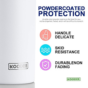 koodee 20 oz Skinny Tumblers (4 Pack) Stainless Steel Insulated Tumbler with Lids, Straws and Straw Brushes（Teal/Pink/Black/White）