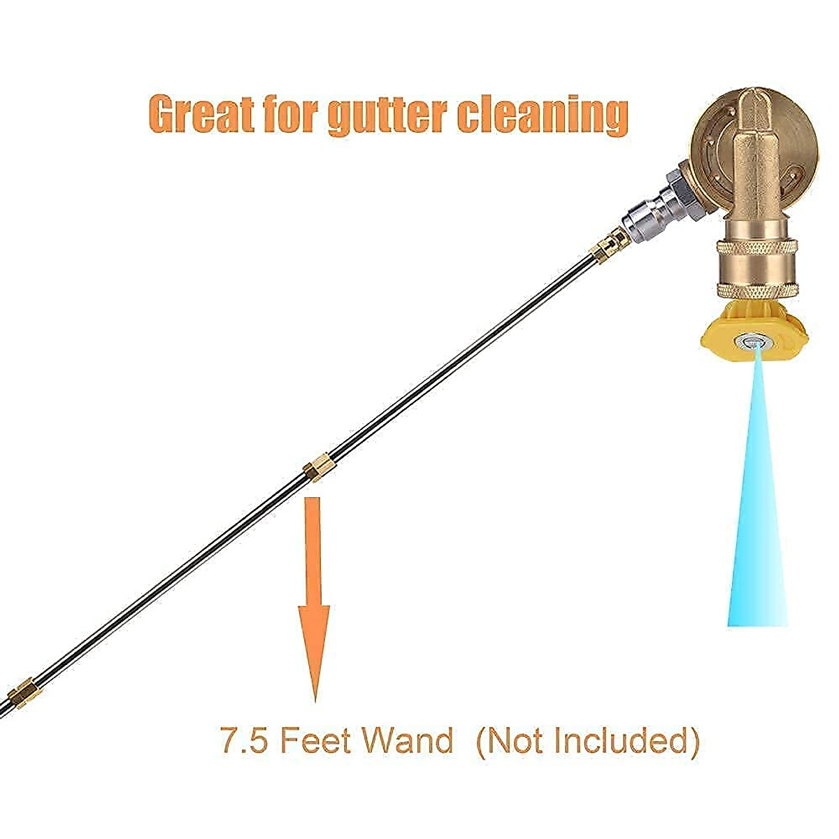 M MINGLE Pressure Washer Wand Extension, Gutter Cleaner Attachment for Pressure Washer Nozzle, 1/4 Inch Quick Connect