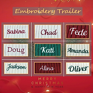 Personalized Christmas Stockings Custom Name Christmas Stockings Large Xmas Stockings with Name 18 inch Knitted Fireplace Hanging Stocking Bulk for Kids, Family Christmas Holiday Party Decor,1pc