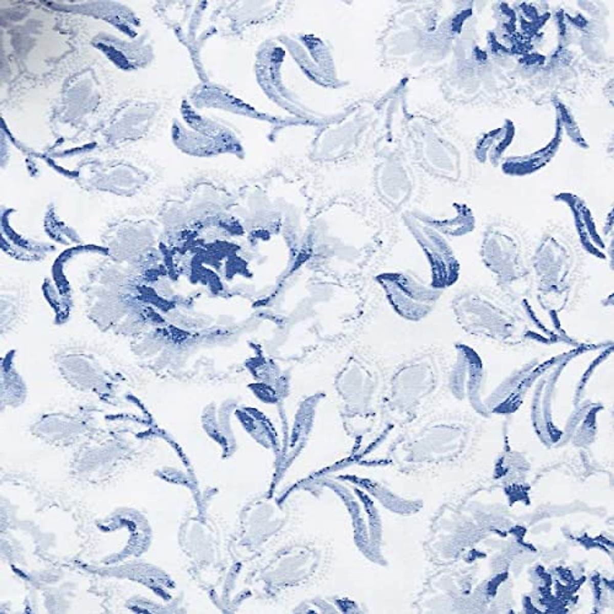 Laura Ashley Home - Queen Sheets, Soft Sateen Cotton Bedding Set - Sleek, Smooth, & Breathable Home Decor (Lorelei Dark Blue, 4 pcs, Queen)