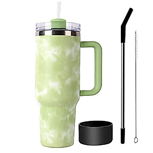 40 oz Tumbler with Handle and Straw Lid,Stainless Steel Travel Mug Water Bottle Cup,Reusable Insulated Vacuum splashproof Cup,for Car,Home,Office,Gifts