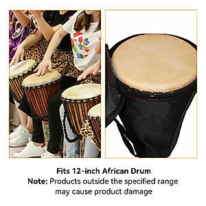 Bstinay Djembe Large Drum Bag 12Inch African Drum Carry Case Musical Instrument Accessory Durable Shoulder Strap Black
