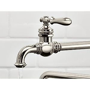 KOHLER 99270-VS Artifacts Wall-Mount Pot Filler, Pot Filler Faucet, Kitchen Sink Pot Filler Faucets, Vibrant Stainless