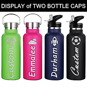 Personalized Water Bottles with Straw, Custom Insulated Water Bottle Engraved Name Text for Women Men Girls Boys-12oz/26oz