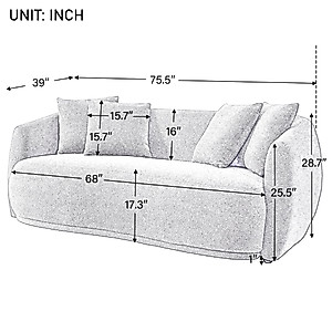 Merax Sofa,Modern Arm Sofa for Living Room and Bedroom,with 4 Pillows