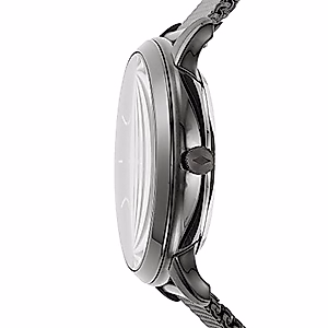 Fossil Men's Neutra Automatic Stainless Steel Mesh Three-Hand Skeleton Watch, Color: Smoke (Model: ME3185)