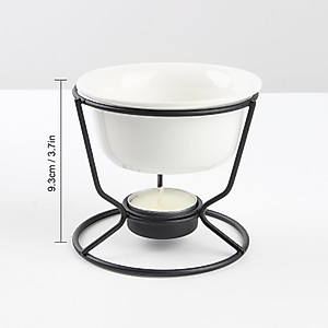 Kcgani 4Pcs Ceramic Butter Warmers for Seafood, 5oz Fondue Pot Set for Chocolate Butter Cheese, Ceramic Bowl for Food Crab Lobster, Suitable for Dishwasher Microwave Oven, Round