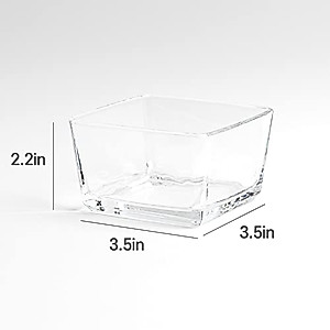 GOODSDECO Glass Serving Dishes with Wood Serving Tray, Divided Serving Platters with Wood Tray, Glass Bowl and Platters for Parties (2pcs)