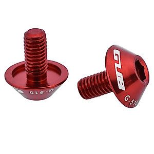 2Pcs M5 * 12mm Water Bottle Cage Bolts Bottle Holder Screw Fixed Stem Bolts(Red)